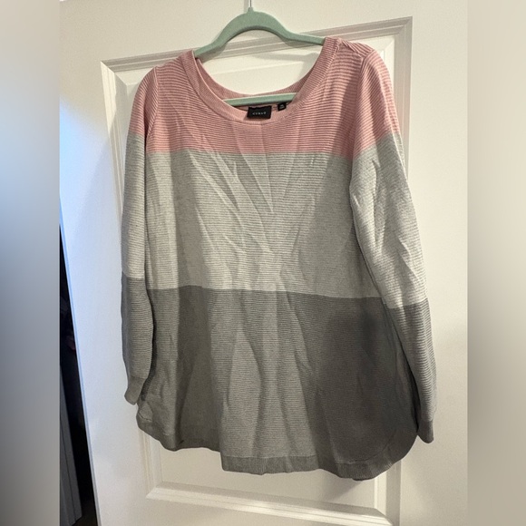Cyrus | Tops | Cyrus Pink And Gray Striped Top | Poshmark